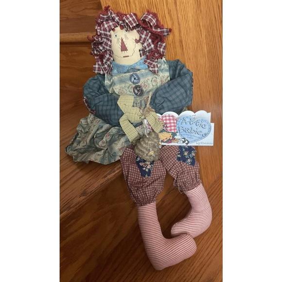 Attic Babies | Toys | Vtg Attic Babies Signed Tag Rag Doll Raggedy ...